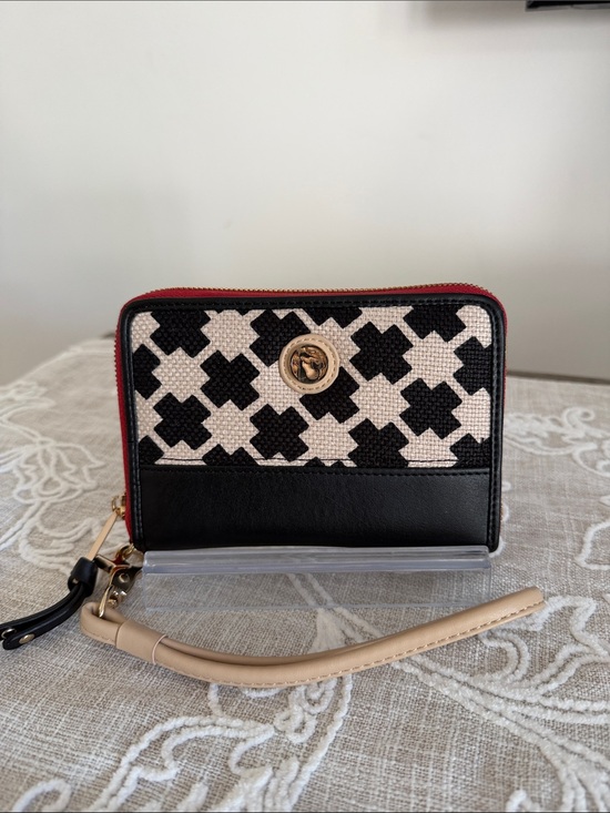 Spartina 449 | Bags | Spartina Euc Blacktanred Wristlet Wallet | Poshmark